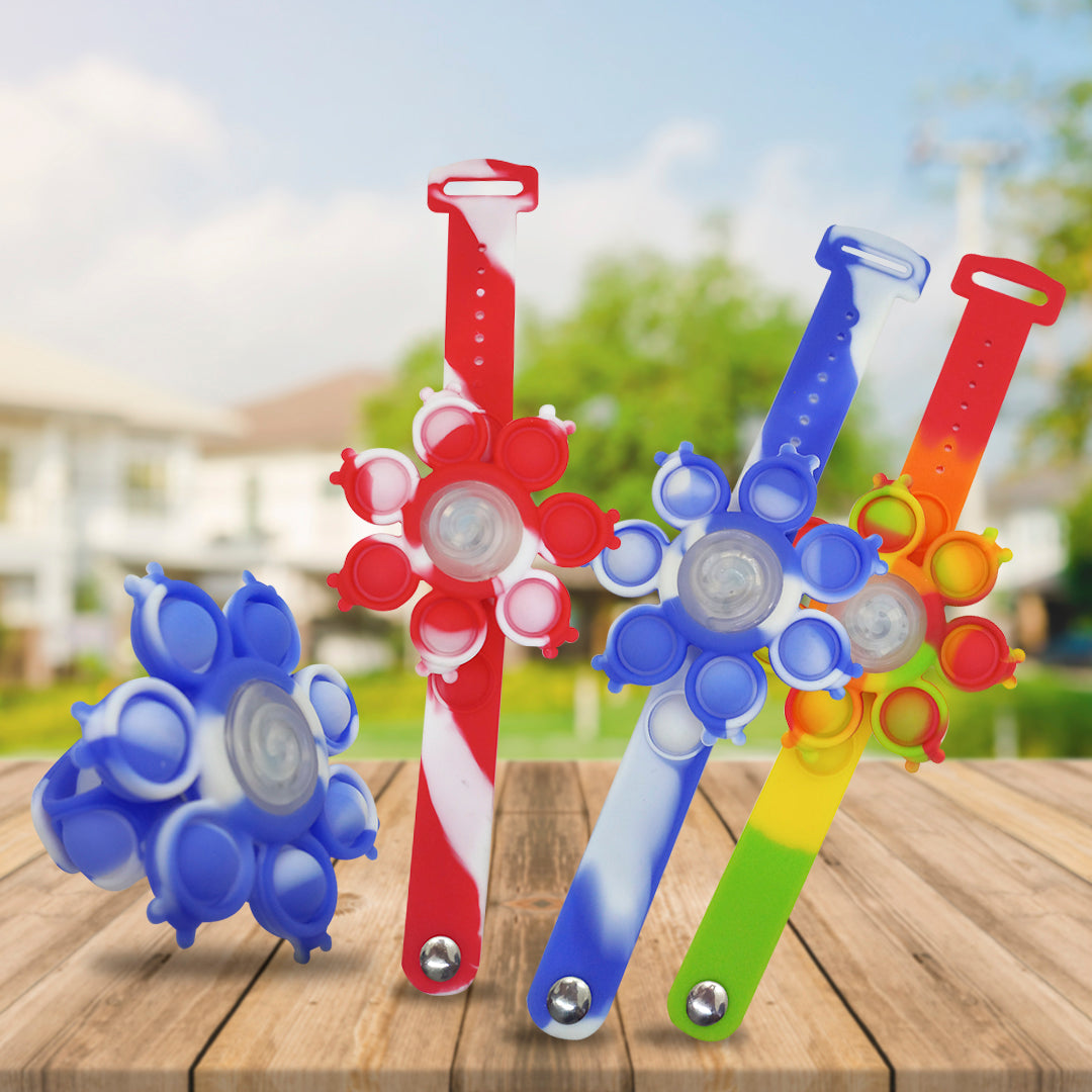 JUGUETE INTERACTIVO: PULSERA CON LUCES LED, POPIT Y SPINNER ...